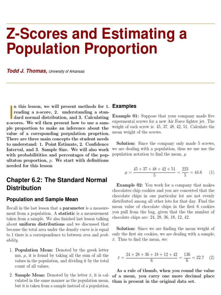 Estimating Population Proportions with Z-Scores and Confidence ...