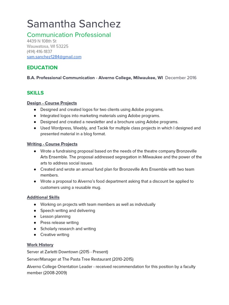 Sam Resume Fall 2016 PDF | PDF