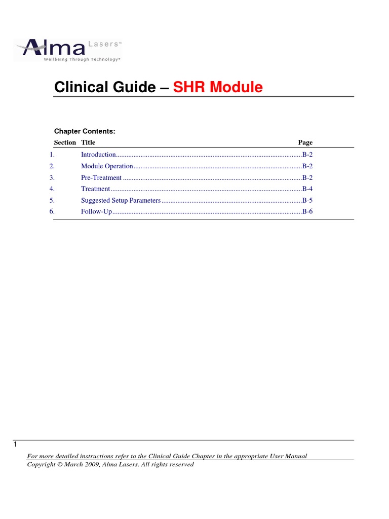Clinical Guide SHR Module | PDF | Hair | Herpes Simplex