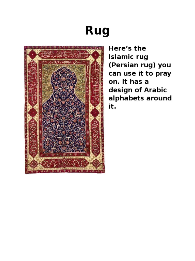 Here's The Islamic Rug (Persian Rug) You Can Use It To Pray On. It Has ...