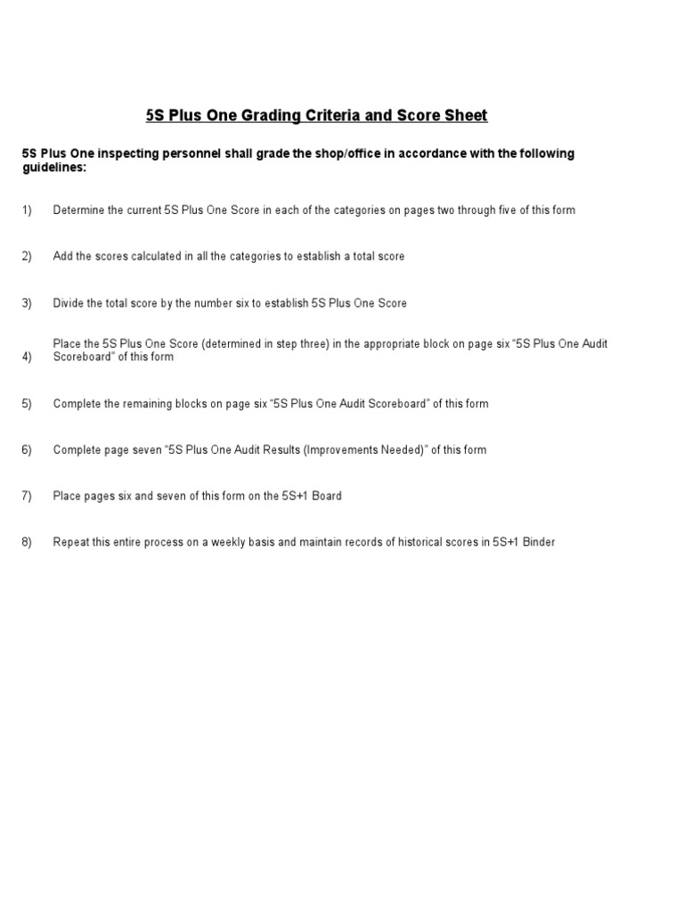 Audit Score Card | PDF | Audit | Occupational Safety And Health ...