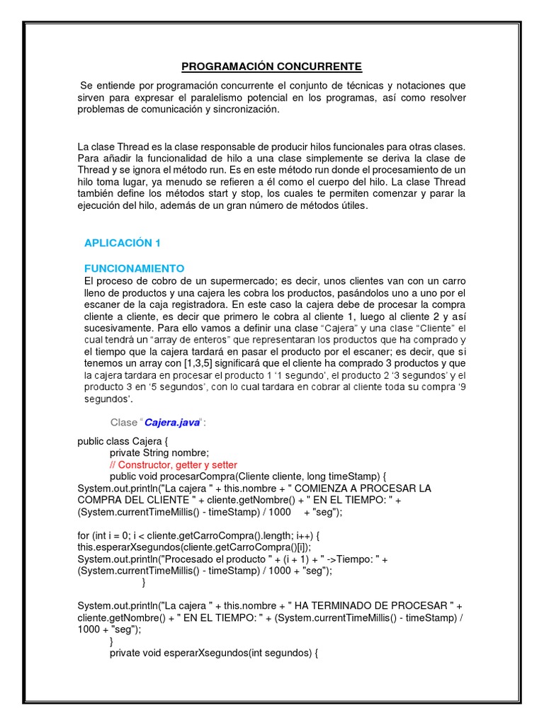 Aplicaciones Threads | PDF | Hilo (Computación) | Concurrencia (informática)