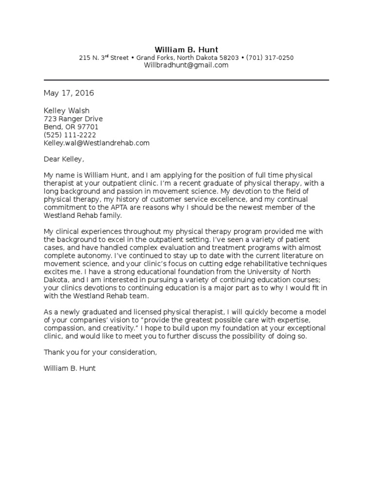 Application for Physical Therapist Position | PDF | Wellness