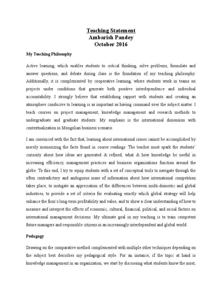 My Teaching Philosophy | PDF