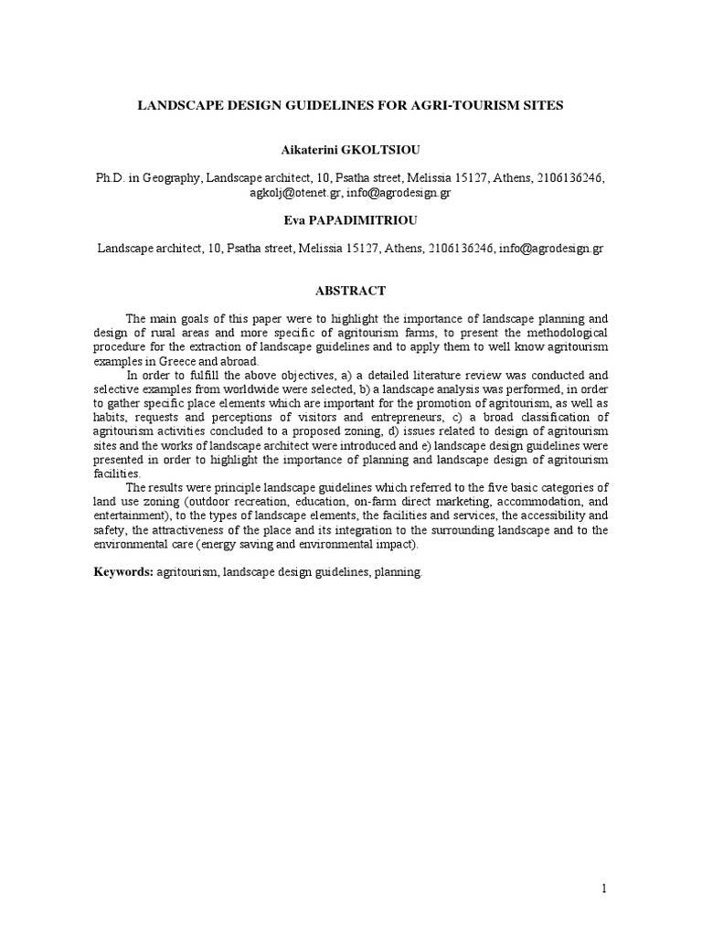 Agritourism Landscape Design Guidelines | PDF | Gardens | Landscape