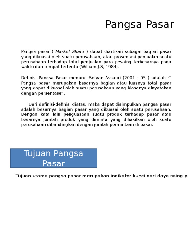 Definisi dan Jenis Pangsa Pasar | PDF | Bisnis | Pengelolaan Keuangan ...
