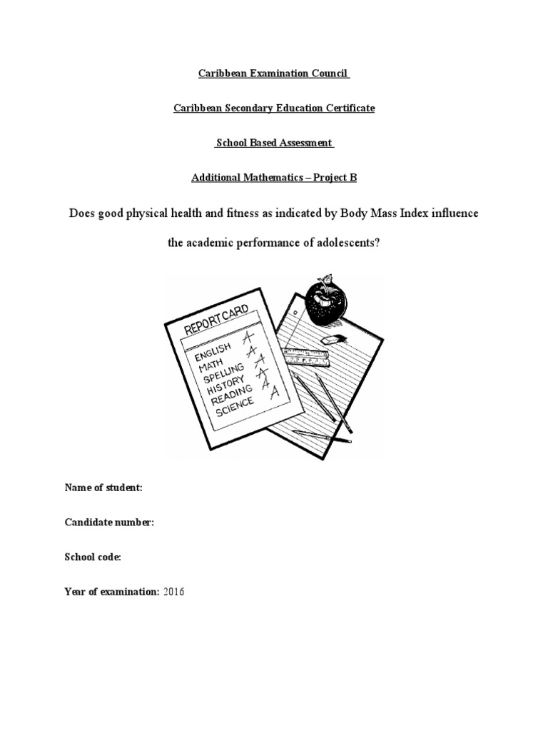 Additional Maths SBA FINAL | PDF | Body Mass Index | Human Body Weight