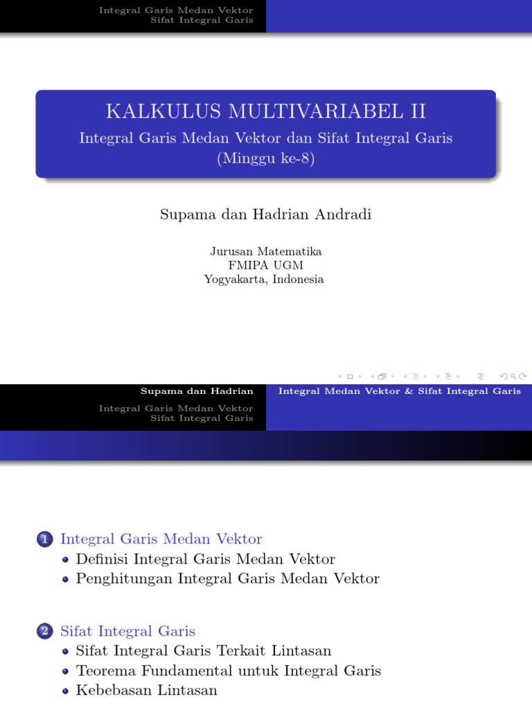 Integral Garis Medan Vektor dan Sifatnya | PDF