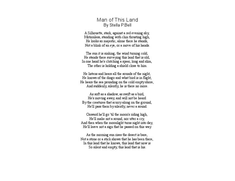 Man of This Land Poem | PDF | Art | Poetry