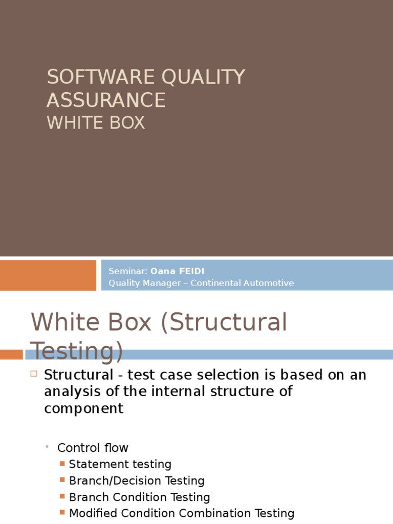 Software Quality Assurance Whitebox | PDF | Control Flow | C ...
