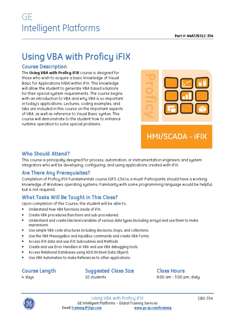 CBS-354 Using VBA With Proficy IFIX | PDF | Visual Basic For Applications | Subroutine