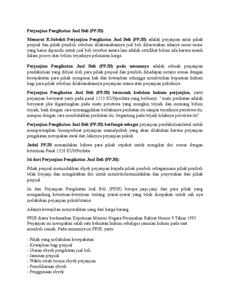 PPJB Dan Ajb | PDF