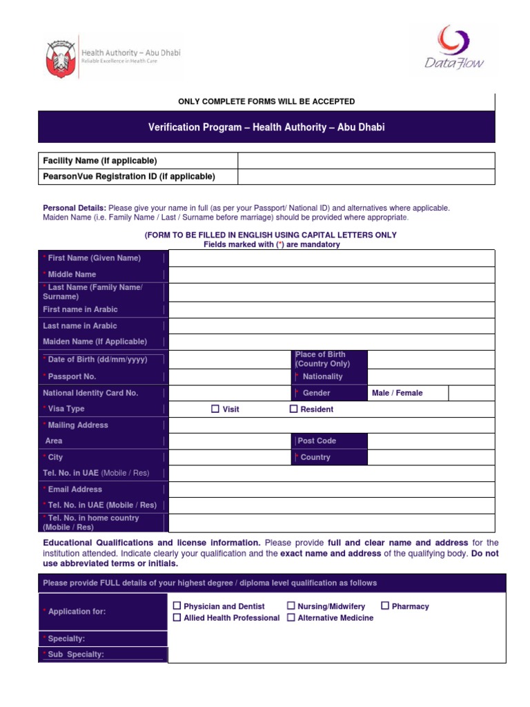 Haad Applicationform | PDF | Identity Document | Physician