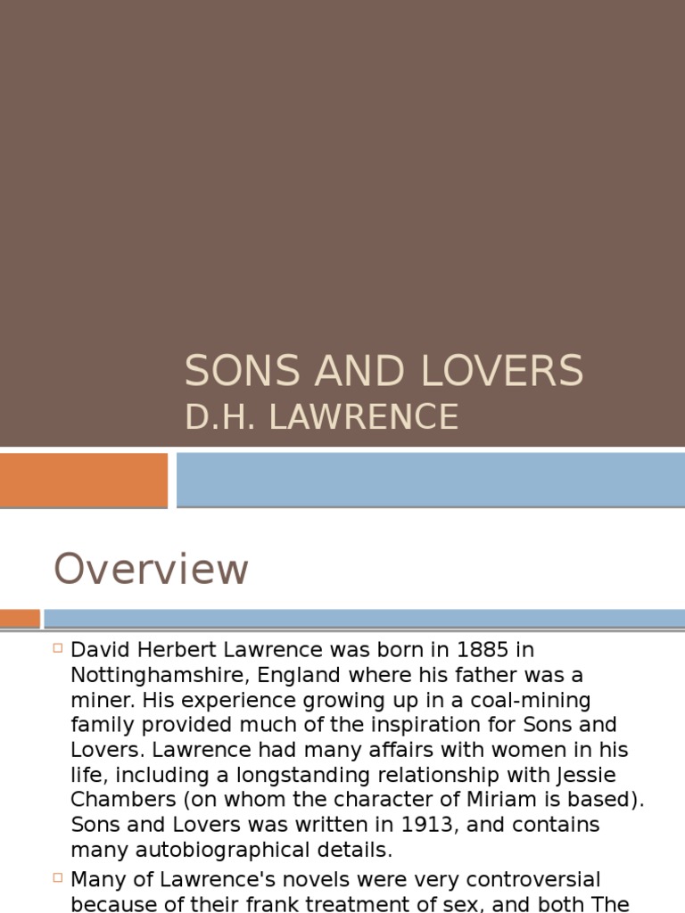 Sons and Lovers: D.H. Lawrence | PDF