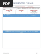 Peer Observation Form | PDF | Teachers | Learning