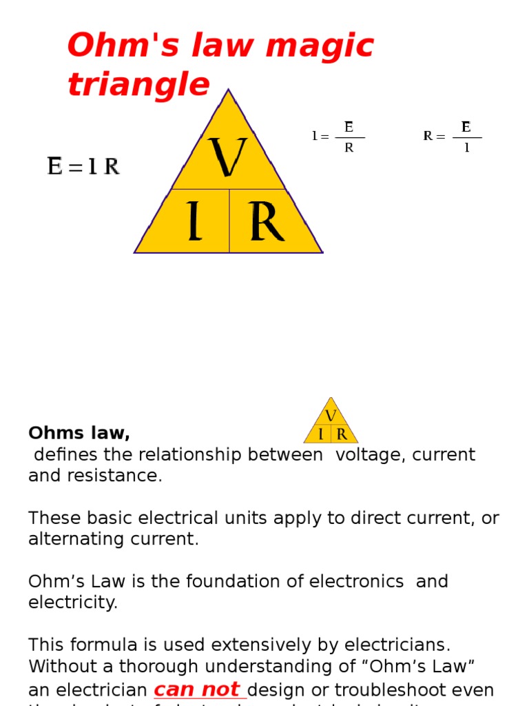 Ohm's Law Magic Triangle | PDF