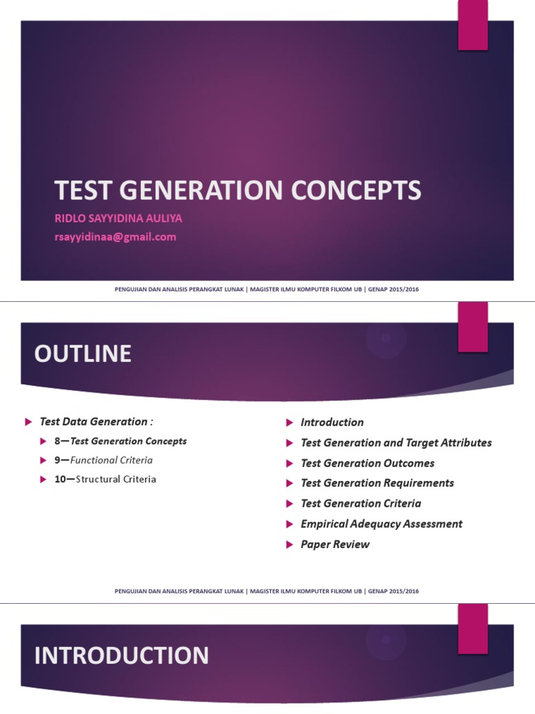 Test Data Generation Concepts Overview | PDF | Software Testing ...