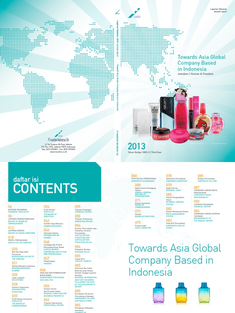 Mandom Indonesia 2013 Annual Report | PDF | Equity (Finance ...