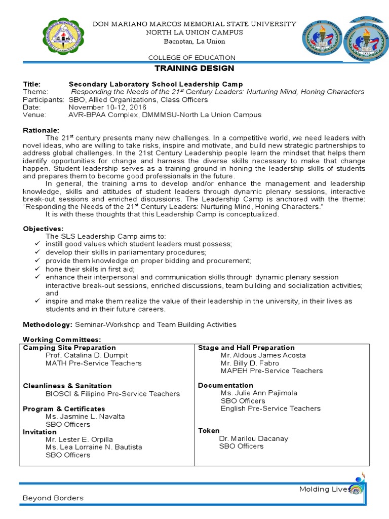 Leadership Camp Training Design | PDF | Leadership | Systems Psychology