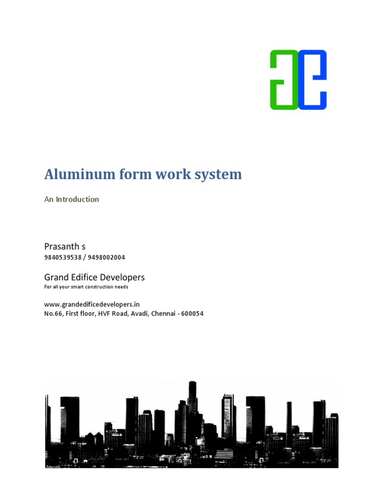 Aluminum Form Work System: Prasanth S | PDF