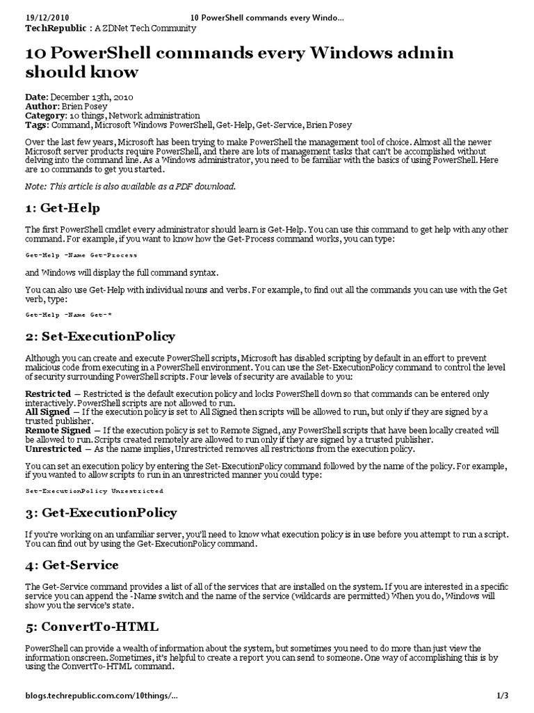 10 Powershell Commands Every Windows Admin Should Know 10 Things ...