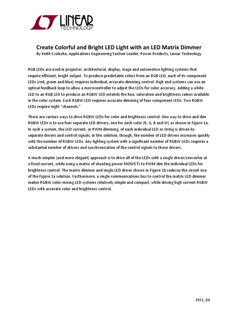 Create Colorful and Bright LED Light With An LED Matrix Dimmer | PDF ...