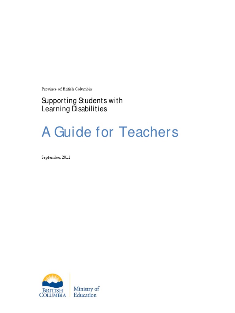 A Guide For Teachers: Supporting Students With Learning Disabilities | PDF