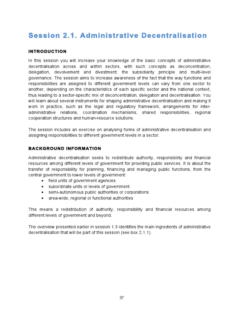 10 Administrative Decentralisation | PDF | Decentralization | Local Government