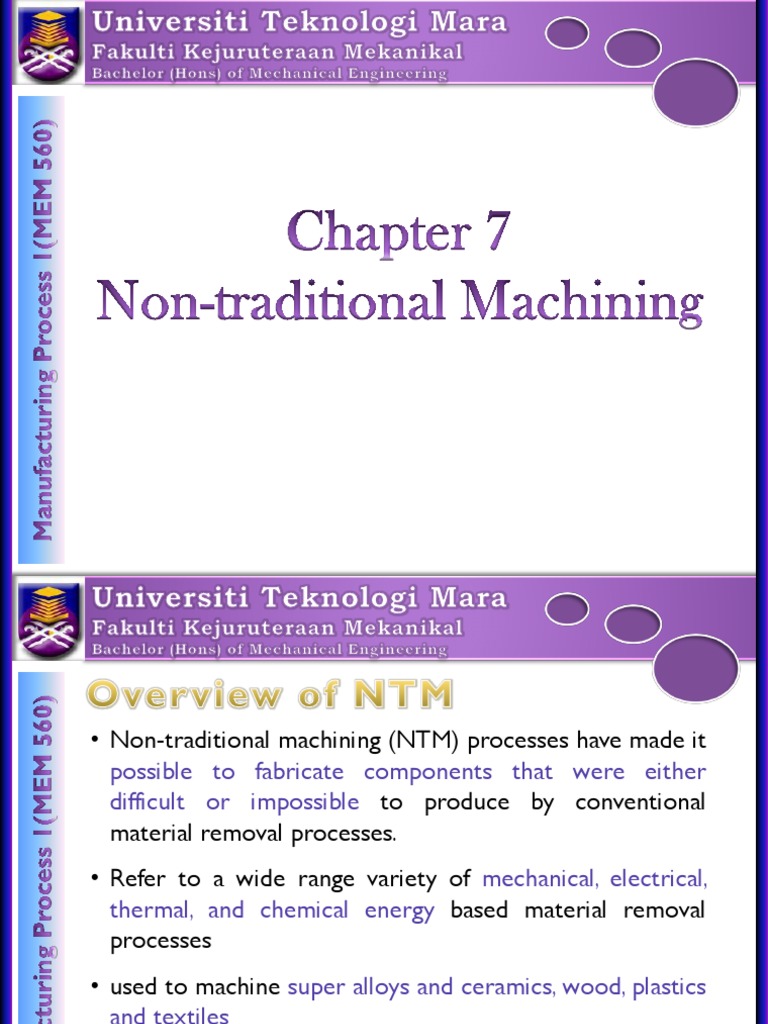 Chapter 07 - Non-Traditional Machining | PDF | Machining | Industrial ...