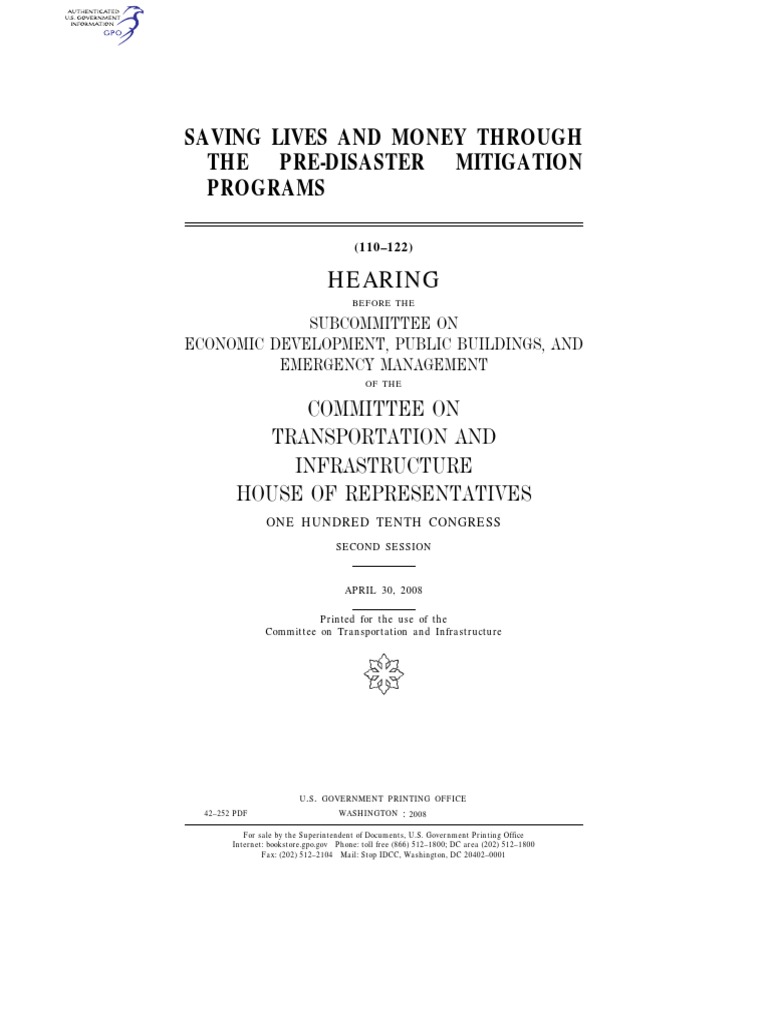 Saving Lives and Money Through The Pre-Disaster Mitigation Programs ...