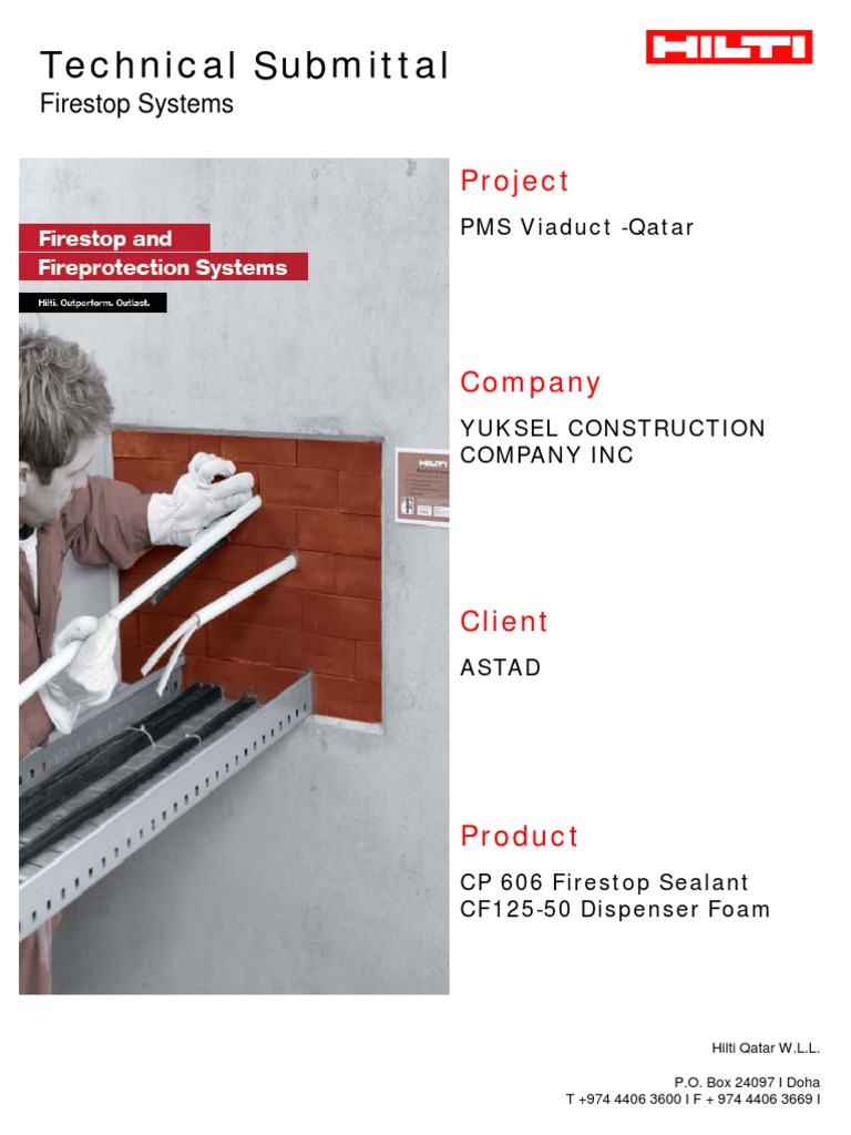 CP606 and CF125 Fire Stop System by HilTI | Materials | Chemistry