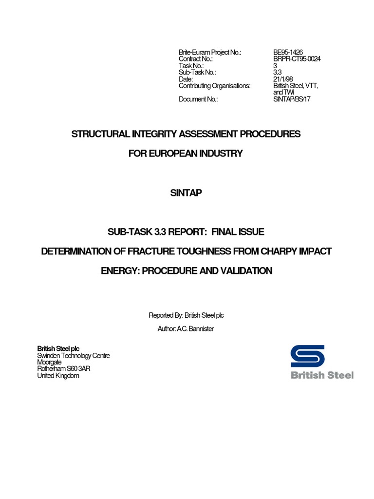 1998 - 3.3 - Structural Integrity Assessment Procedures PDF | PDF