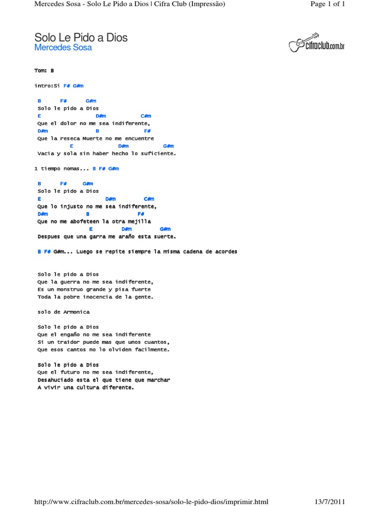 Solo Le Pido A Dios | PDF