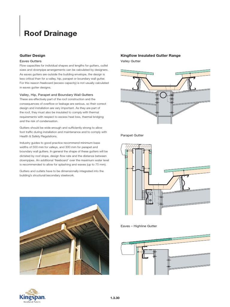 Roof Drainage Systems: Gutter Designs and Calculations | PDF