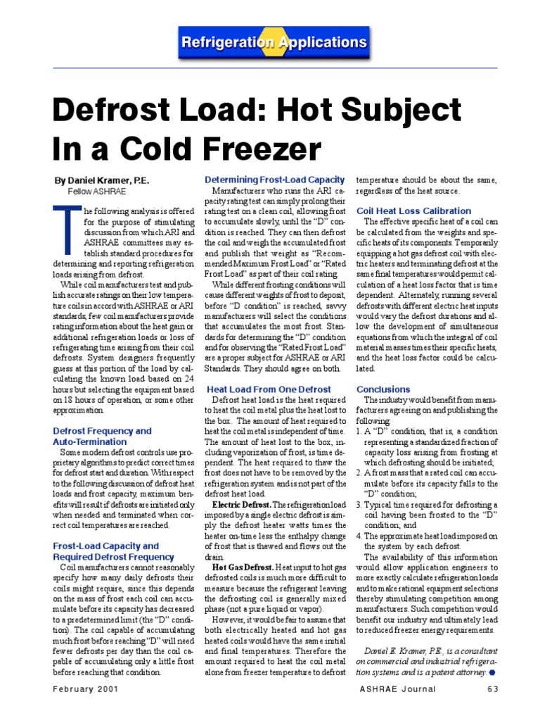 Defrost Load | PDF | Hvac | Refrigerator