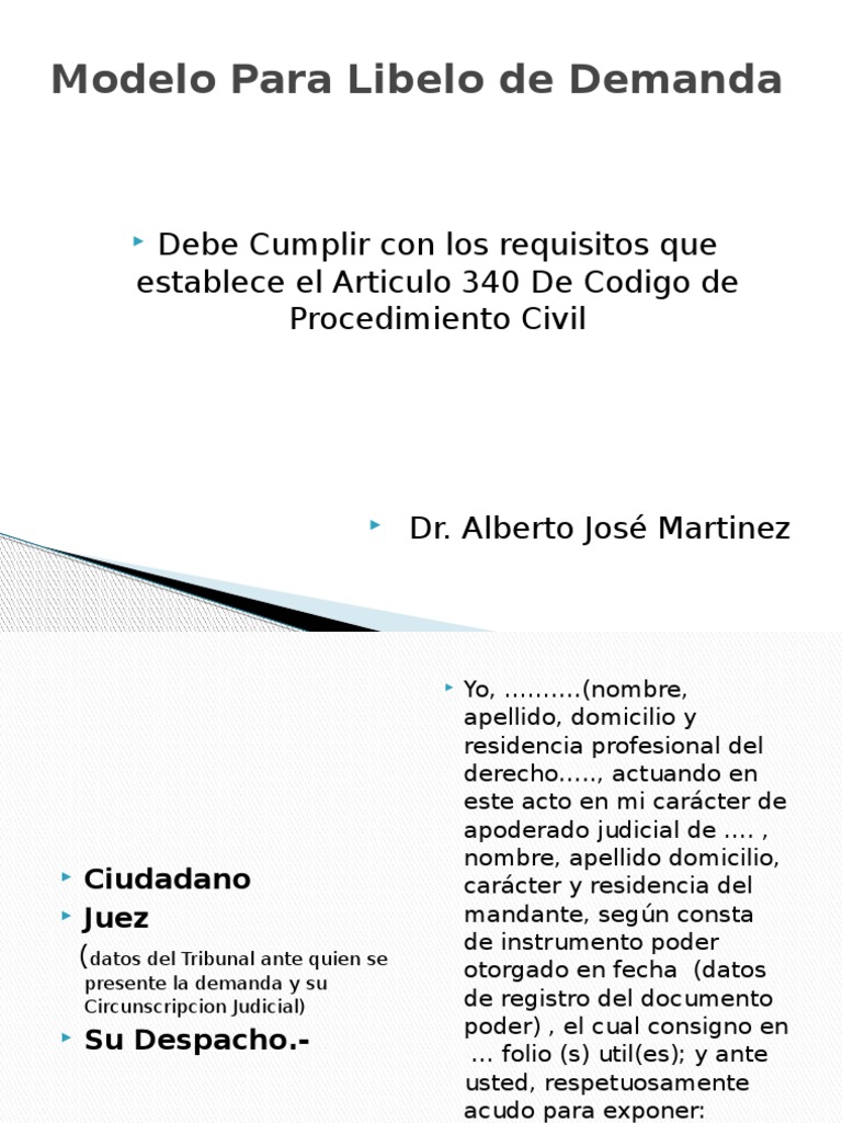 1 Modelo para Todo Libelo de Demanda | PDF | Política | Ciencias sociales