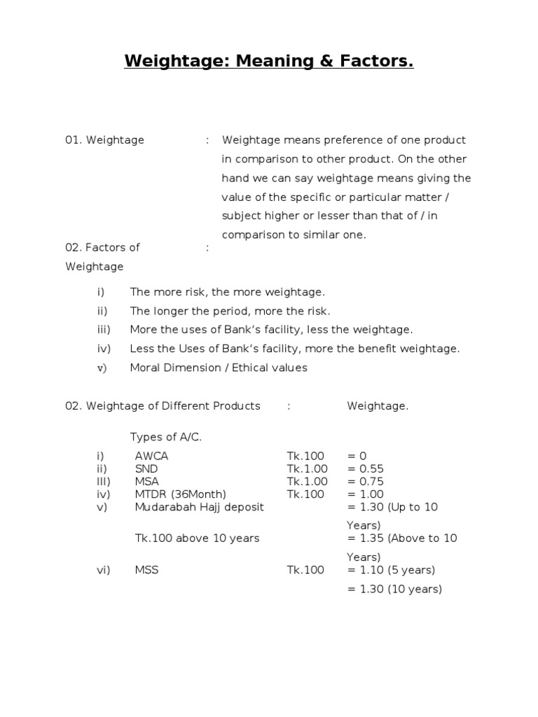 Weightage Meaning & Factors, Calculation & Techniques For Distribution ...