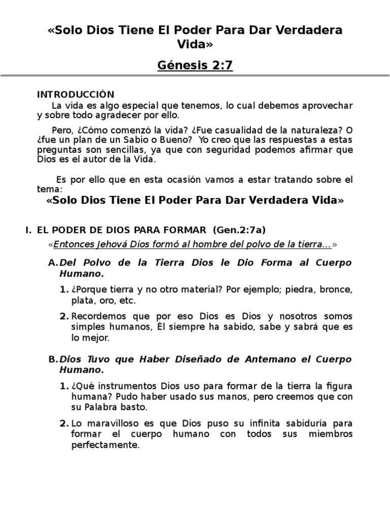 Poder de Dios para Dar Vida Verdadera | PDF | Dios | Alma
