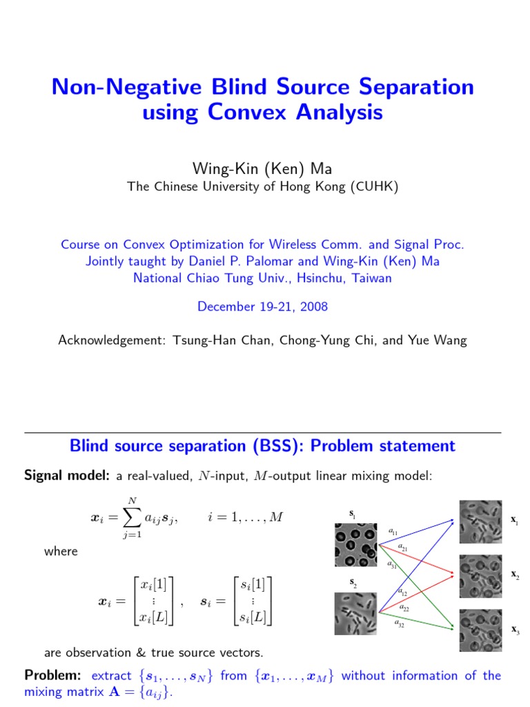 Slides Blind Separation KenMa Taiwan Course | PDF | Teaching ...
