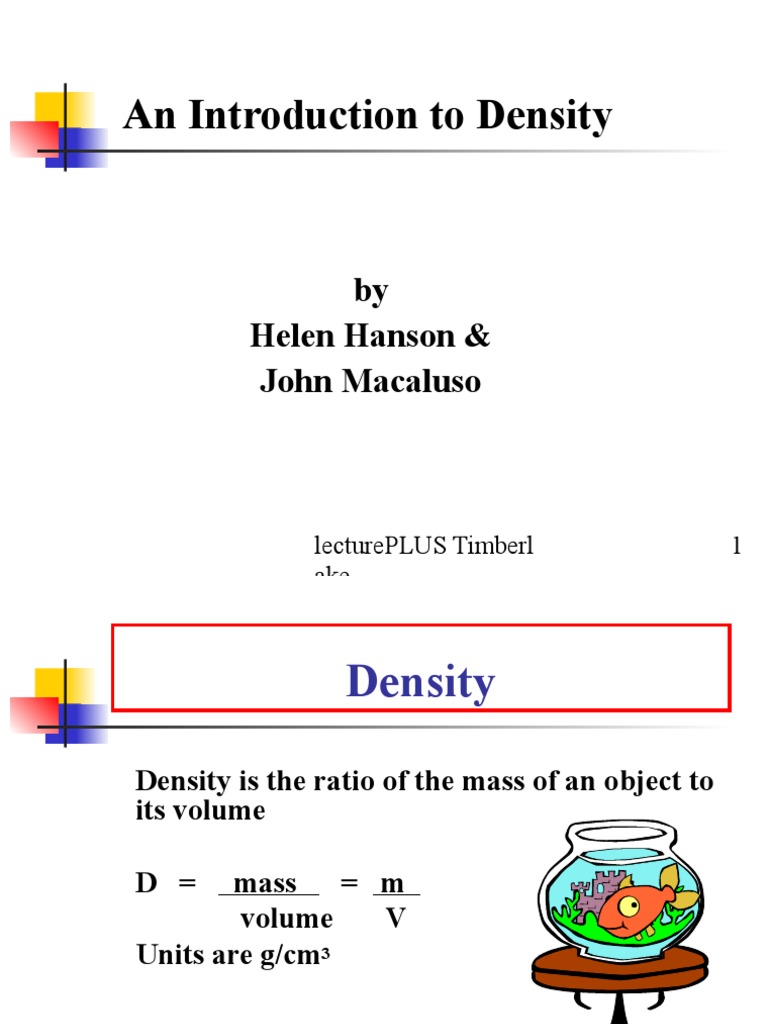 An Introduction To Density: by Helen Hanson & John Macaluso | PDF ...