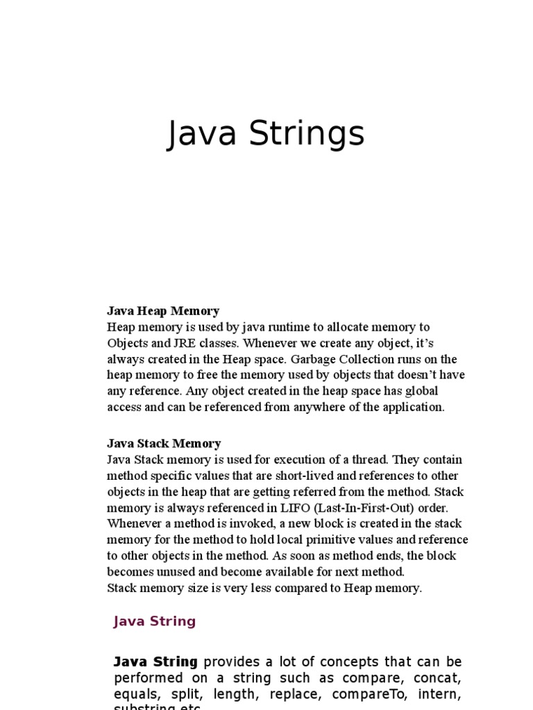 Java Strings | PDF | String (Computer Science) | Java (Programming Language)