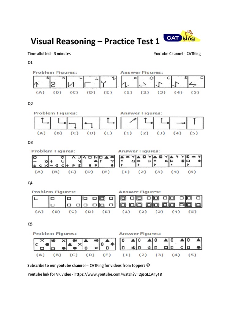 Visual Reasoning - Practice Test 1 | PDF