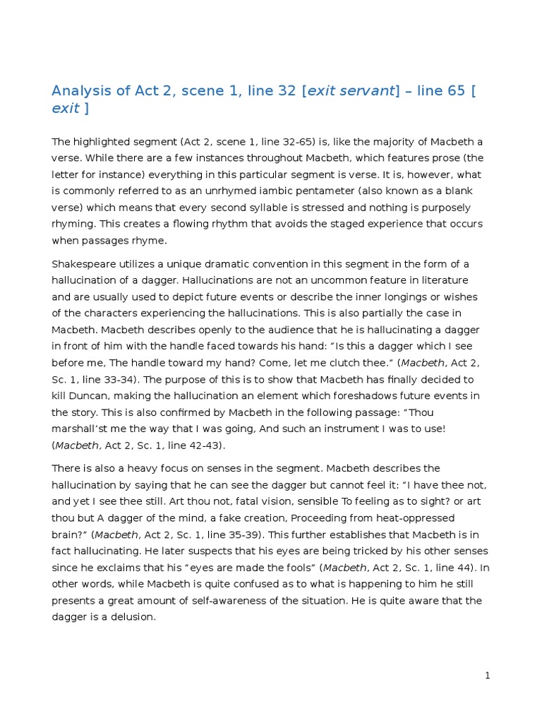 Macbeth's Dagger Hallucination | PDF | Macbeth | Thou