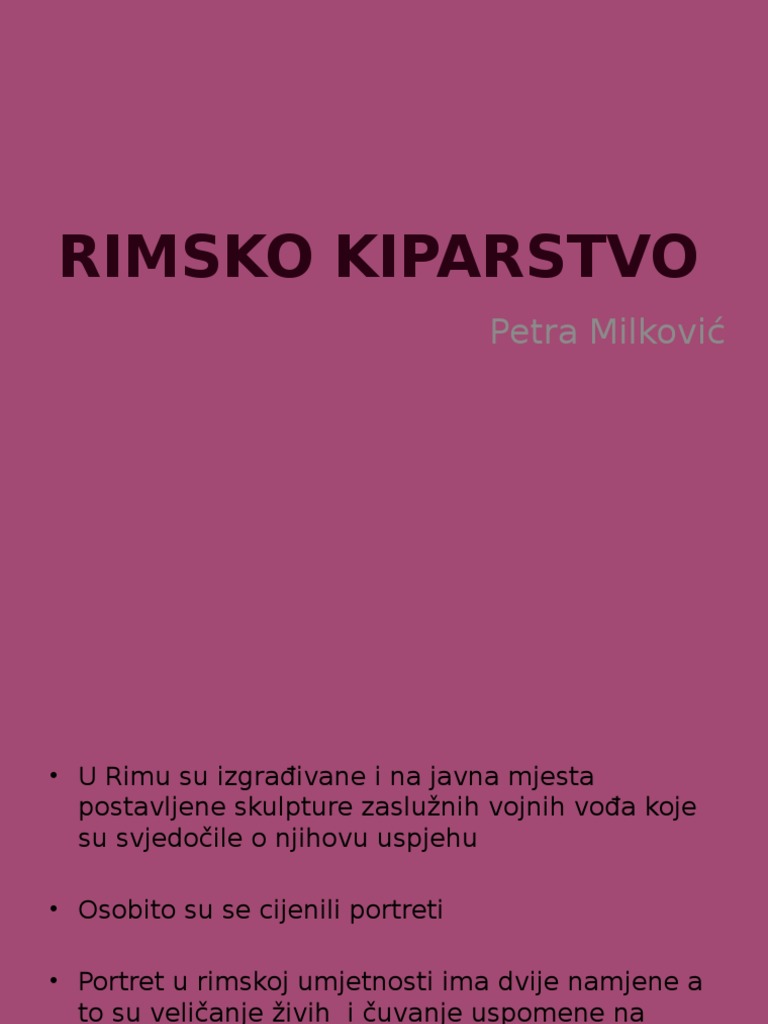 Petra Milković-RIMSKO KIPARSTVO | PDF