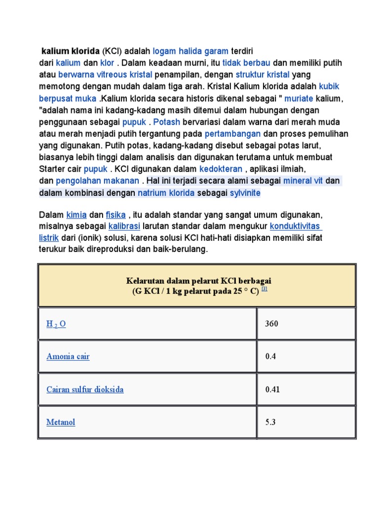 Kalium KCL Kimia Analisa | PDF