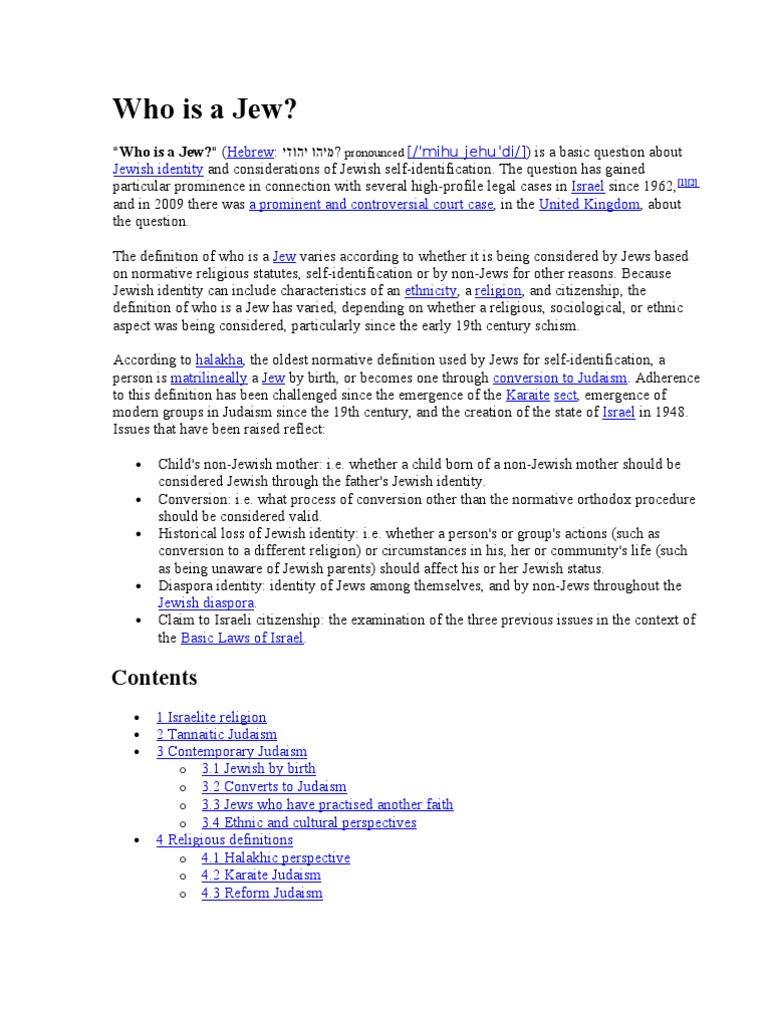 Who Is A Jew | PDF | Rabbi | Jews