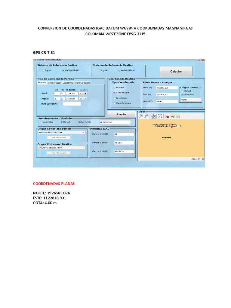 Conversion de Coordenadas Igac | PDF