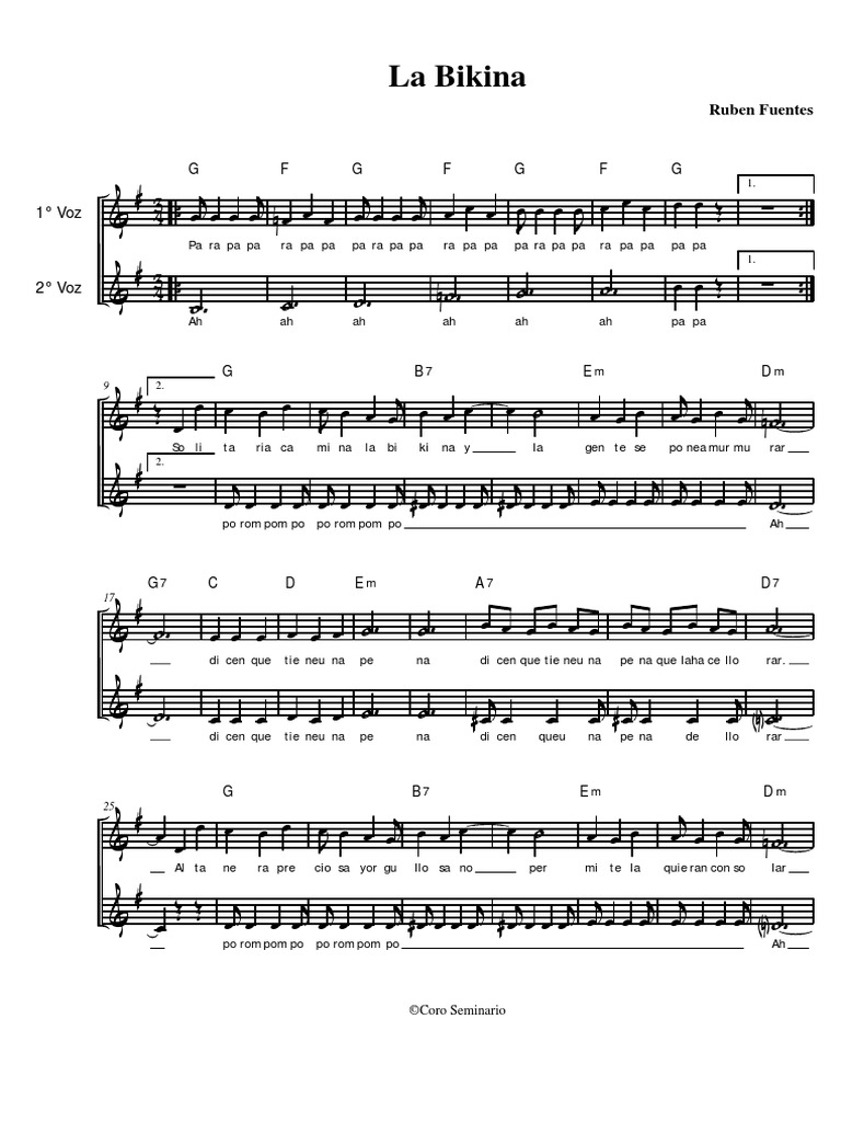 La Bikina - 2 Voces | PDF
