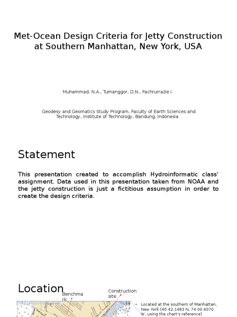 Jetty Construction Planning at Southern Manhattan, New York, USA | PDF ...
