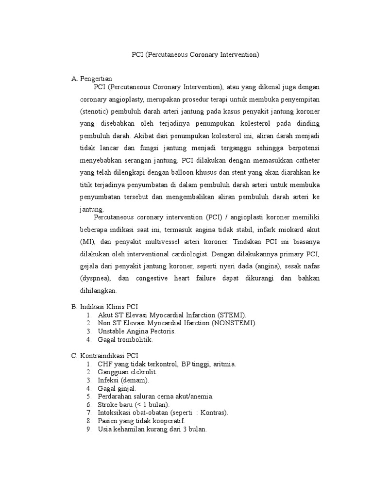 Percutaneous Coronary Intervention (PCI): An Overview of Indications ...